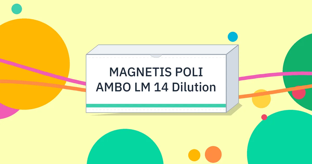 Symbolbild: Packung mit der Aufschrift MAGNETIS POLI AMBO LM 14 Dilution (PZN 12940501) – Verfügbarkeit und Bezug in Apotheken in Frankfurt am Main