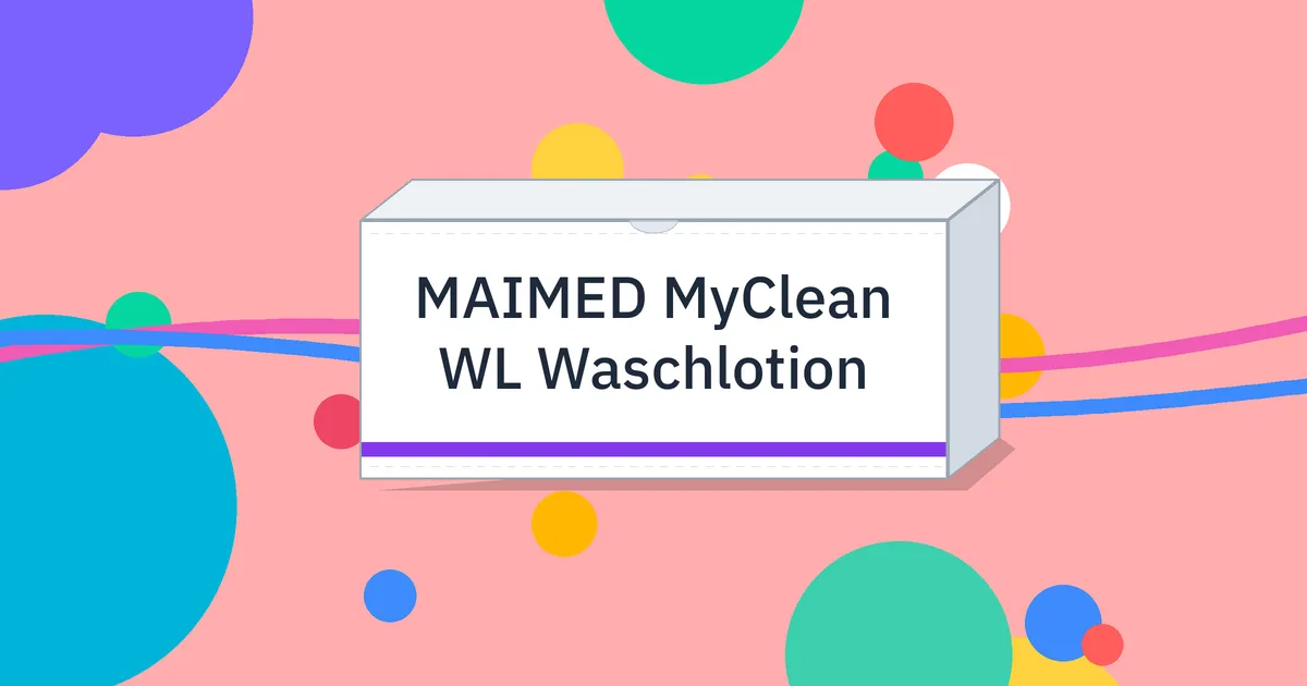 Symbolbild: Packung mit der Aufschrift MAIMED MyClean WL Waschlotion (PZN 10306102) – Verfügbarkeit und Bezug in Apotheken in Frankfurt am Main