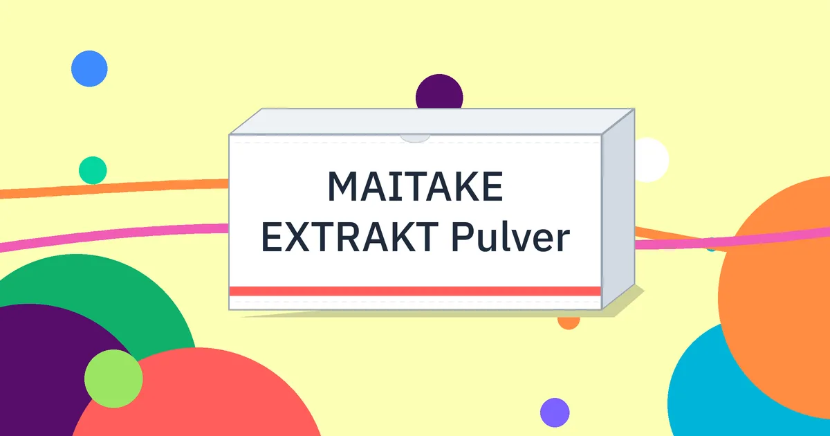 Symbolbild: Packung mit der Aufschrift MAITAKE EXTRAKT Pulver (PZN 10231002) – Verfügbarkeit und Bezug in Apotheken in Frankfurt am Main