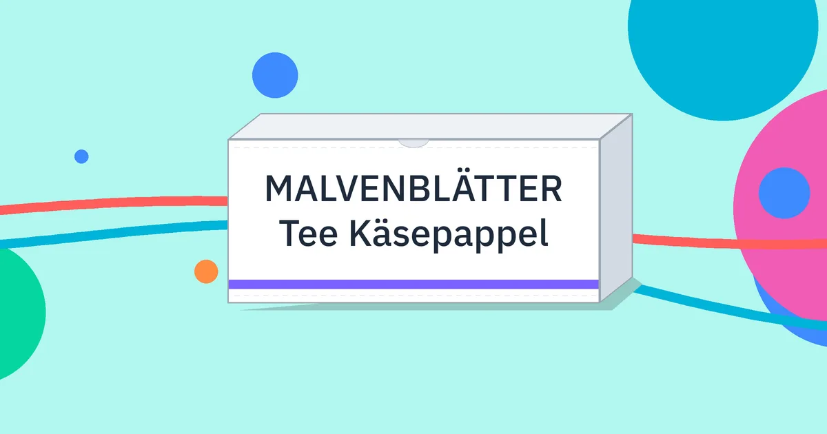 Symbolbild: Packung mit der Aufschrift MALVENBLÄTTER Tee Käsepappel (PZN 09941885) – Verfügbarkeit und Bezug in Apotheken in Frankfurt am Main