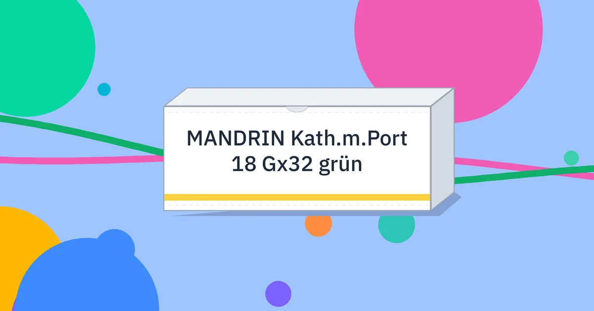 Symbolbild: Packung mit der Aufschrift MANDRIN Kath.m.Port 18 Gx32 grün (PZN 01180151) – Verfügbarkeit und Bezug in Apotheken in Frankfurt am Main