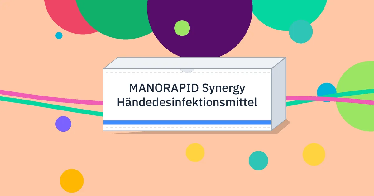 Symbolbild: Packung mit der Aufschrift MANORAPID Synergy Händedesinfektionsmittel (PZN 06611590) – Verfügbarkeit und Bezug in Apotheken in Frankfurt am Main