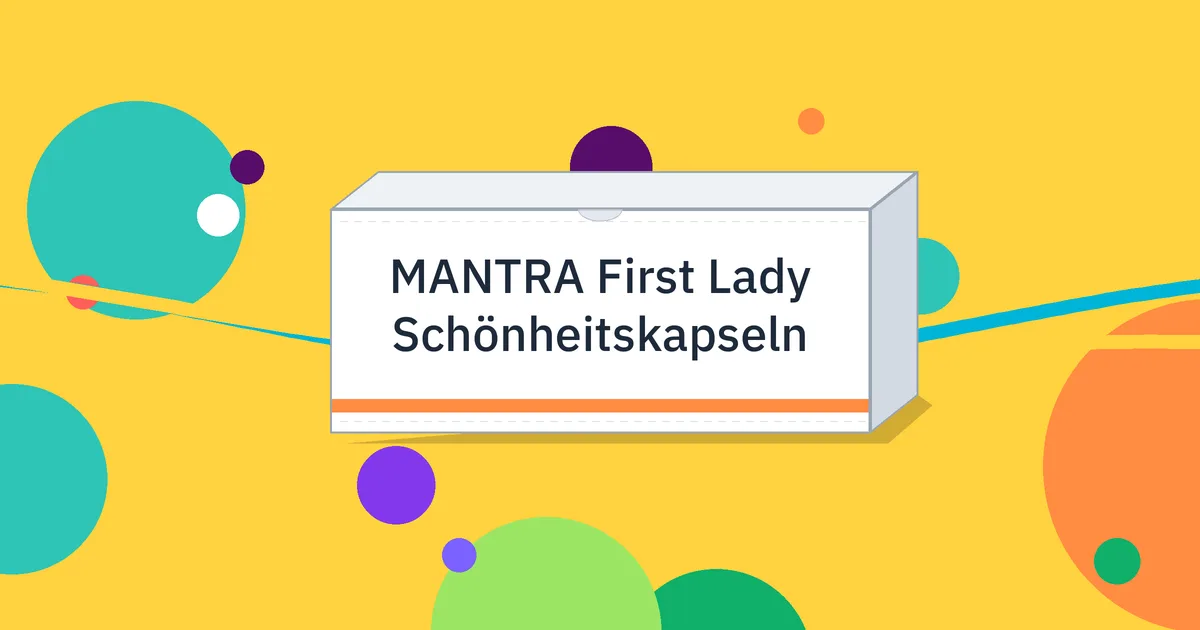 Symbolbild: Packung mit der Aufschrift MANTRA First Lady Schönheitskapseln (PZN 17162959) – Verfügbarkeit und Bezug in Apotheken in Frankfurt am Main