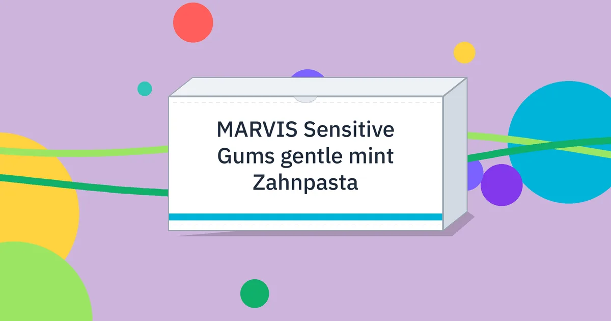 Symbolbild: Packung mit der Aufschrift MARVIS Sensitive Gums gentle mint Zahnpasta (PZN 19902484) – Verfügbarkeit und Bezug in Apotheken in Frankfurt am Main