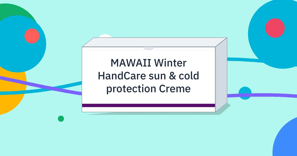 Symbolbild: Packung mit der Aufschrift MAWAII Winter HandCare sun & cold protection Creme (PZN 14317870) – Verfügbarkeit und Bezug in Apotheken in Frankfurt am Main