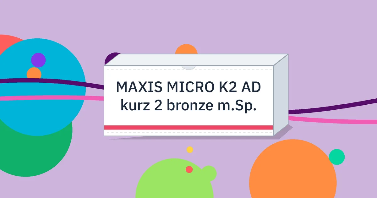 Symbolbild: Packung mit der Aufschrift MAXIS MICRO K2 AD kurz 2 bronze m.Sp. (PZN 17673602) – Verfügbarkeit und Bezug in Apotheken in Frankfurt am Main