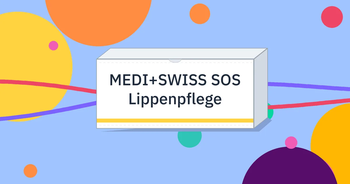 Symbolbild: Packung mit der Aufschrift MEDI+SWISS SOS Lippenpflege (PZN 14287330) – Verfügbarkeit und Bezug in Apotheken in Frankfurt am Main
