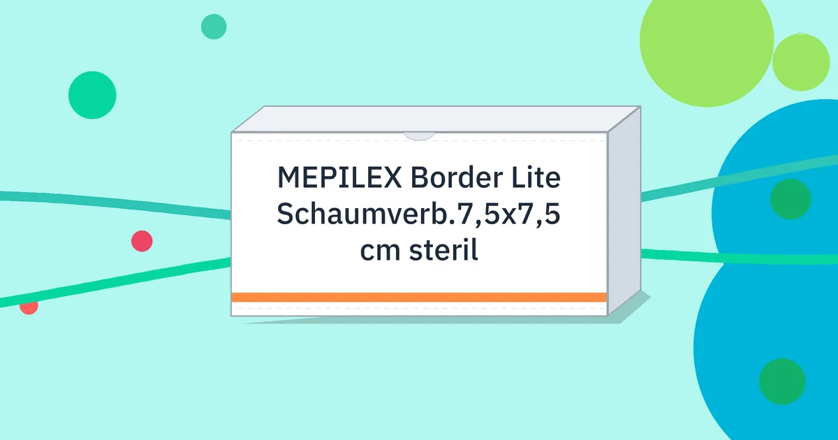 Symbolbild: Packung mit der Aufschrift MEPILEX Border Lite Schaumverb.7,5x7,5 cm steril (PZN 11002841) – Verfügbarkeit und Bezug in Apotheken in Frankfurt am Main