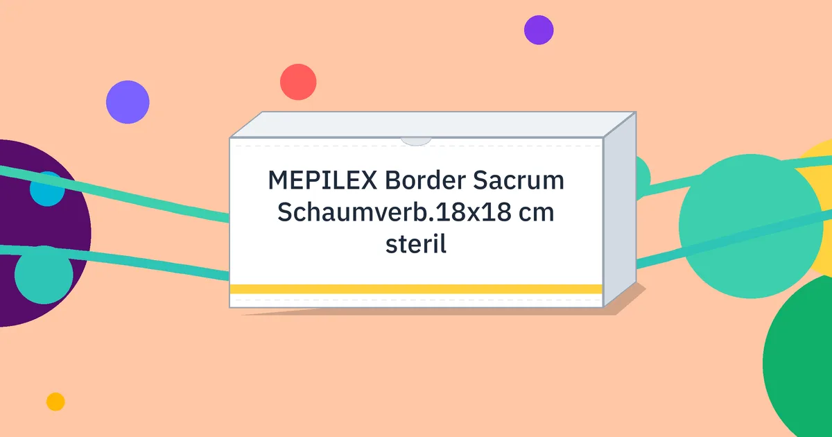 Symbolbild: Packung mit der Aufschrift MEPILEX Border Sacrum Schaumverb.18x18 cm steril (PZN 18052115) – Verfügbarkeit und Bezug in Apotheken in Frankfurt am Main