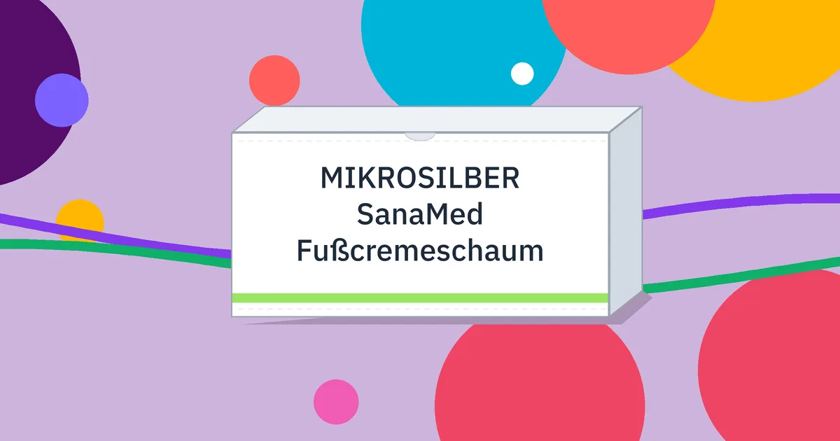 Symbolbild: Packung mit der Aufschrift MIKROSILBER SanaMed Fußcremeschaum (PZN 09711205) – Verfügbarkeit und Bezug in Apotheken in Frankfurt am Main