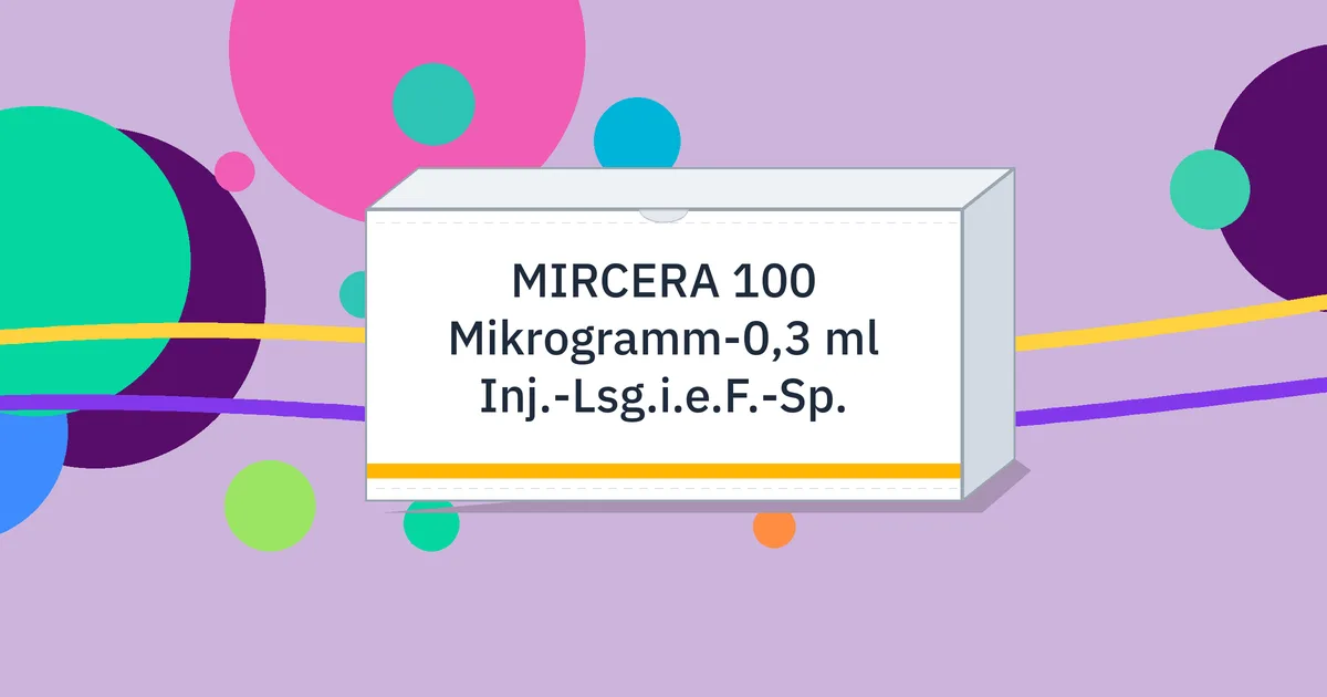 Symbolbild: Packung mit der Aufschrift MIRCERA 100 Mikrogramm-0,3 ml Inj.-Lsg.i.e.F.-Sp. (PZN 12405067) – Verfügbarkeit und Bezug in Apotheken in Frankfurt am Main