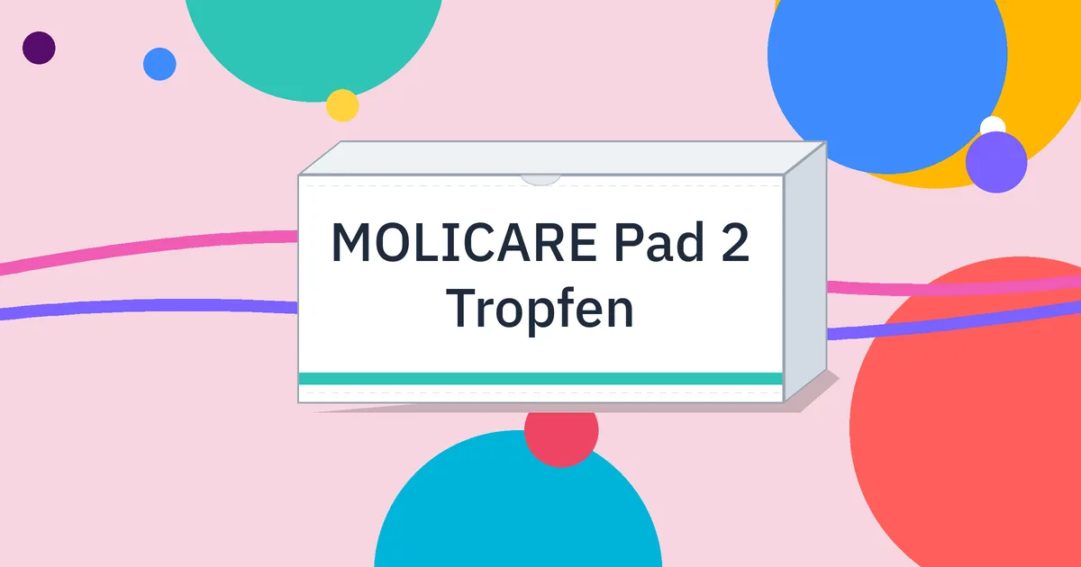 Symbolbild: Packung mit der Aufschrift MOLICARE Pad 2 Tropfen (PZN 15532292) – Verfügbarkeit und Bezug in Apotheken in Frankfurt am Main