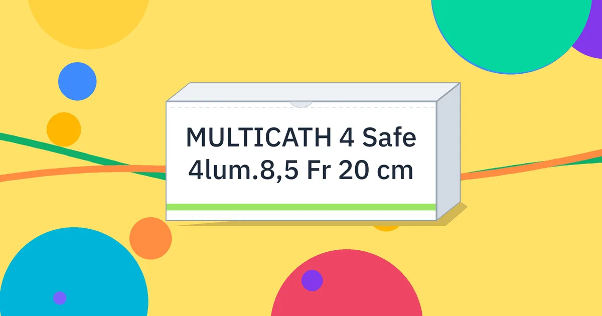 Symbolbild: Packung mit der Aufschrift MULTICATH 4 Safe 4lum.8,5 Fr 20 cm (PZN 09782429) – Verfügbarkeit und Bezug in Apotheken in Frankfurt am Main