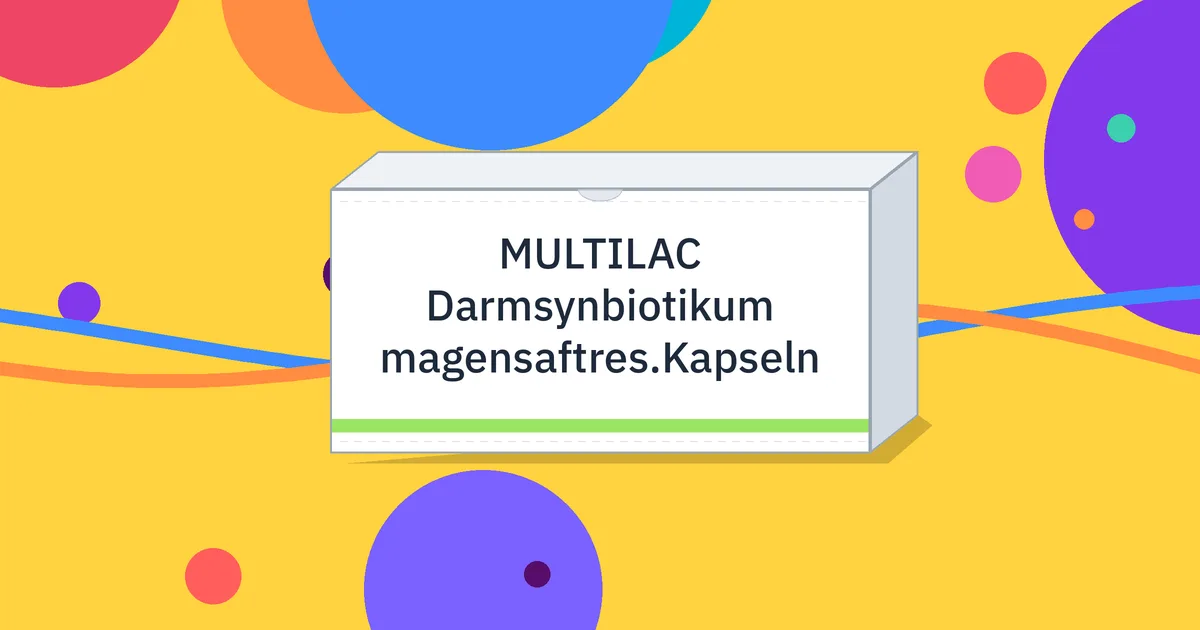 Symbolbild: Packung mit der Aufschrift MULTILAC Darmsynbiotikum magensaftres.Kapseln (PZN 17931814) – Verfügbarkeit und Bezug in Apotheken in Frankfurt am Main