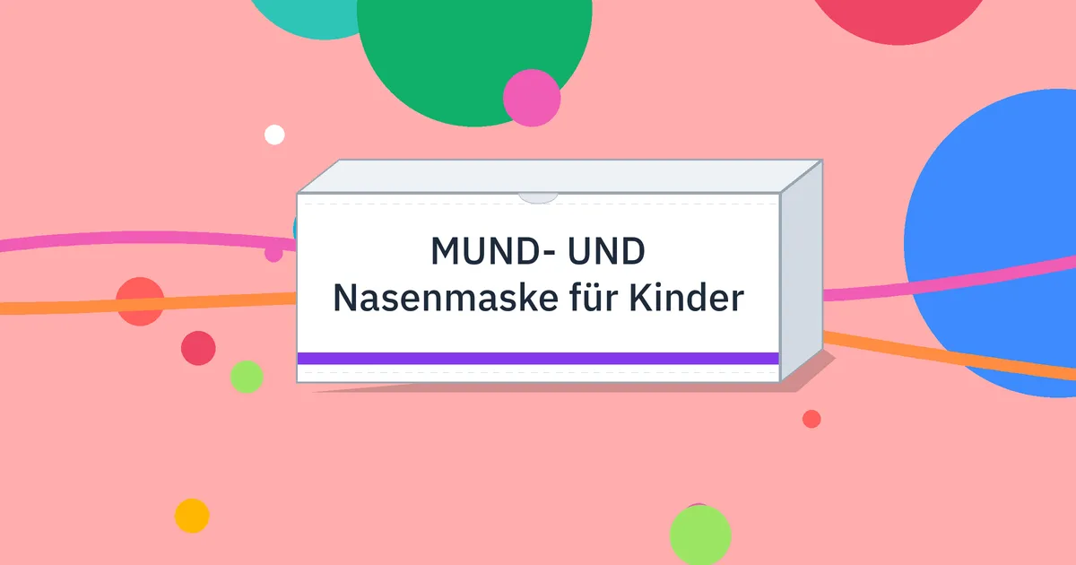 Symbolbild: Packung mit der Aufschrift MUND- UND Nasenmaske für Kinder (PZN 16831364) – Verfügbarkeit und Bezug in Apotheken in Frankfurt am Main