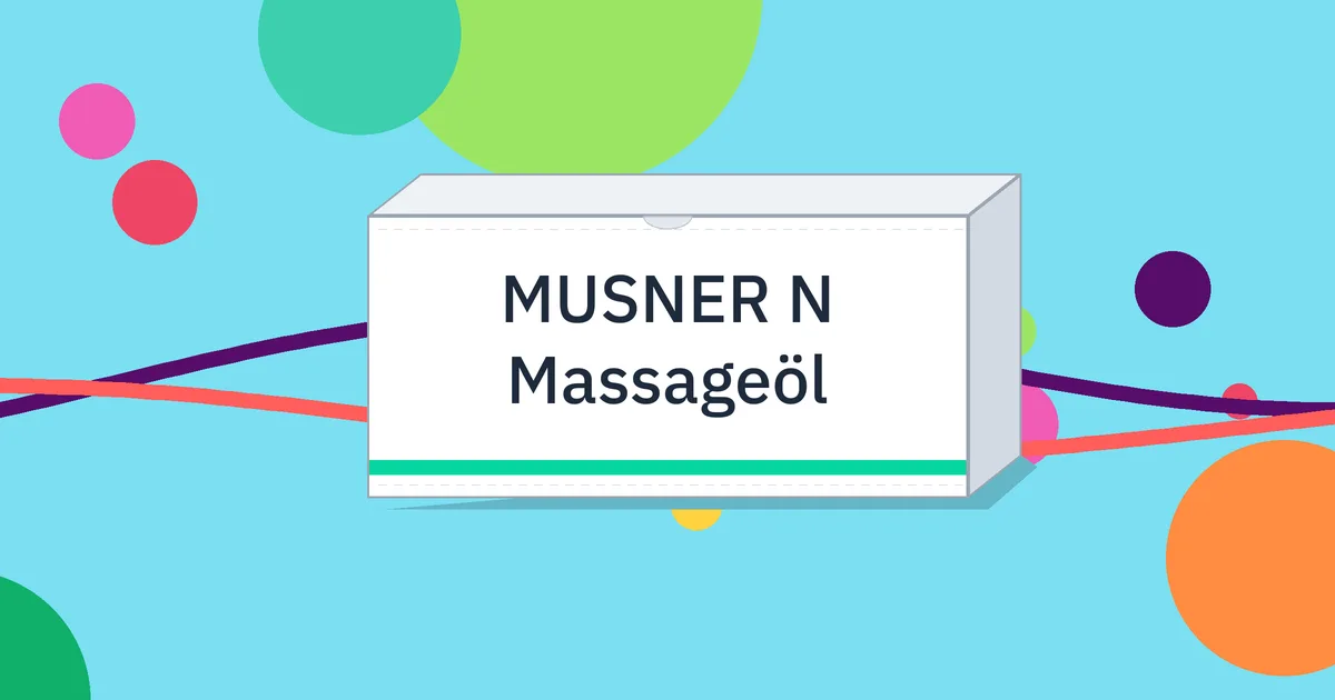 Symbolbild: Packung mit der Aufschrift MUSNER N Massageöl (PZN 07769436) – Verfügbarkeit und Bezug in Apotheken in Frankfurt am Main