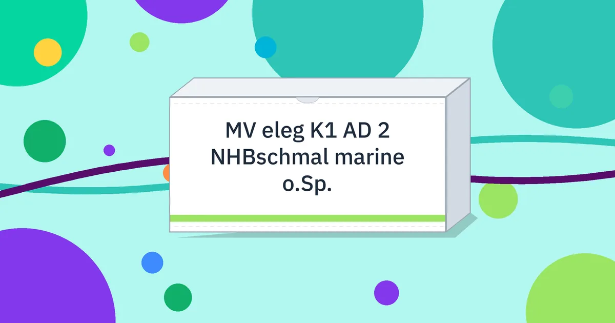 Symbolbild: Packung mit der Aufschrift MV eleg K1 AD 2 NHBschmal marine o.Sp. (PZN 15673905) – Verfügbarkeit und Bezug in Apotheken in Frankfurt am Main