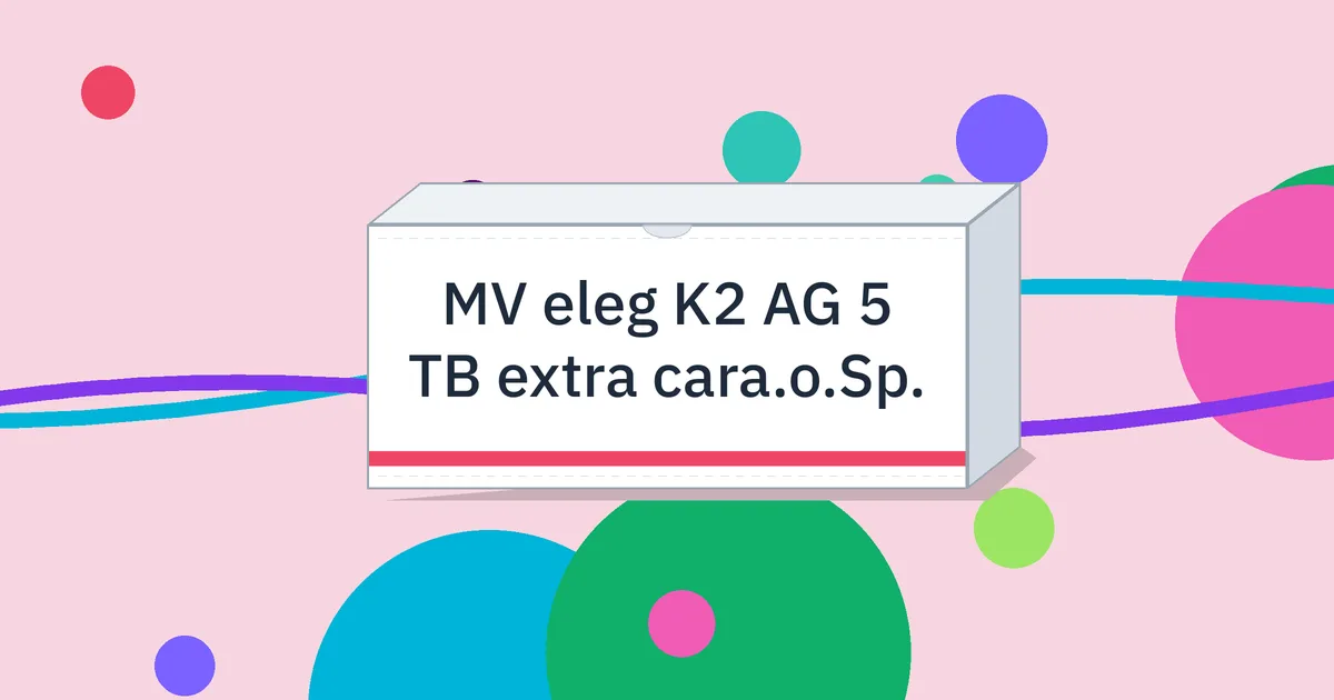 Symbolbild: Packung mit der Aufschrift MV eleg K2 AG 5 TB extra cara.o.Sp. (PZN 09876314) – Verfügbarkeit und Bezug in Apotheken in Frankfurt am Main