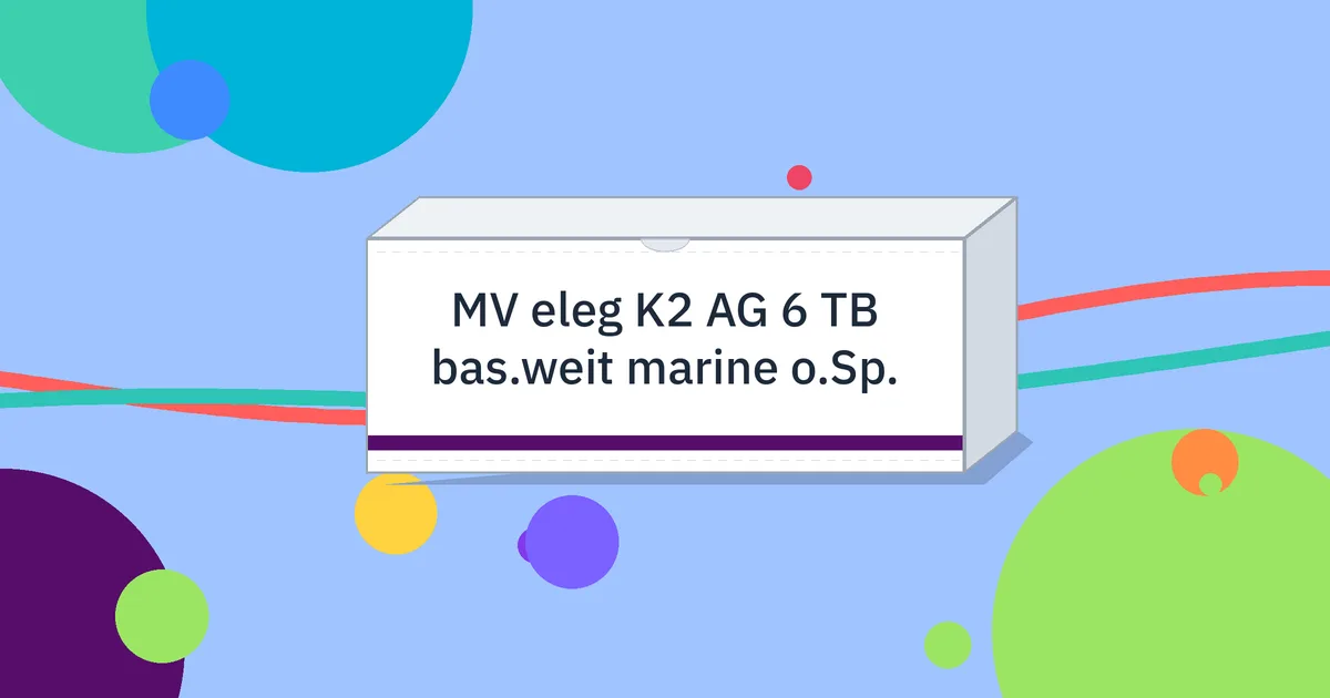 Symbolbild: Packung mit der Aufschrift MV eleg K2 AG 6 TB bas.weit marine o.Sp. (PZN 14612994) – Verfügbarkeit und Bezug in Apotheken in Frankfurt am Main
