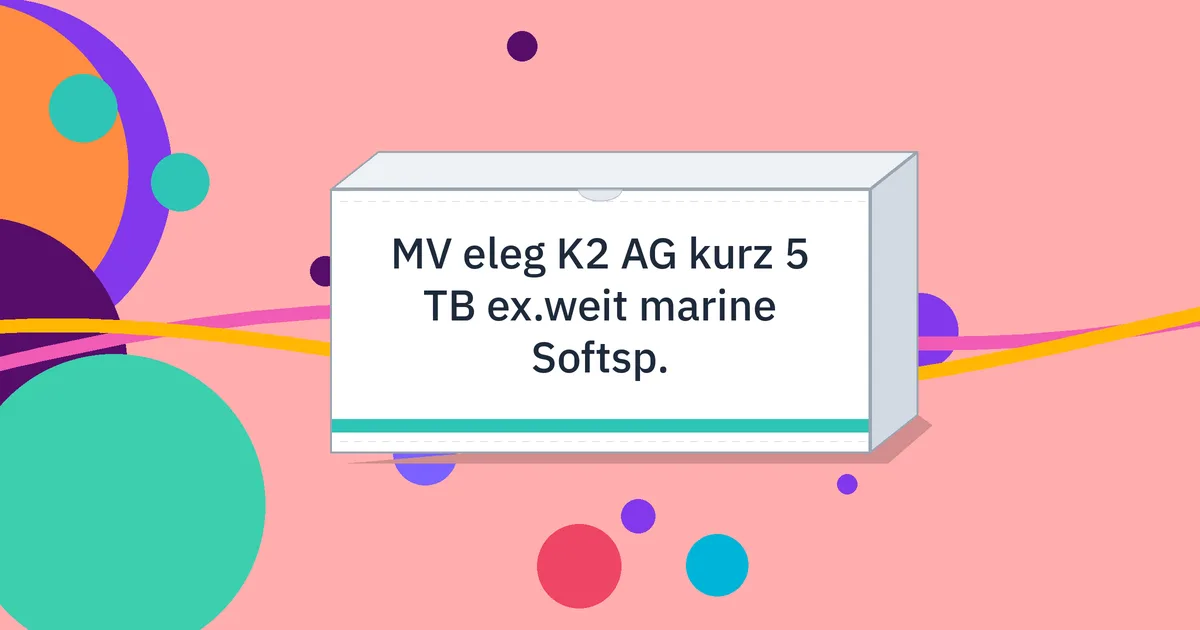 Symbolbild: Packung mit der Aufschrift MV eleg K2 AG kurz 5 TB ex.weit marine Softsp. (PZN 14607697) – Verfügbarkeit und Bezug in Apotheken in Frankfurt am Main