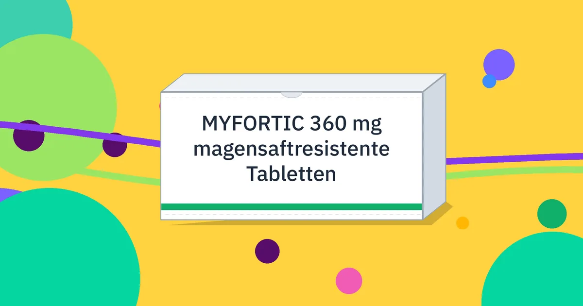 Symbolbild: Packung mit der Aufschrift MYFORTIC 360 mg magensaftresistente Tabletten (PZN 09264290) – Verfügbarkeit und Bezug in Apotheken in Frankfurt am Main