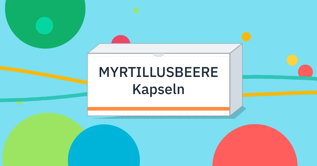 Symbolbild: Packung mit der Aufschrift MYRTILLUSBEERE Kapseln (PZN 05124451) – Verfügbarkeit und Bezug in Apotheken in Frankfurt am Main