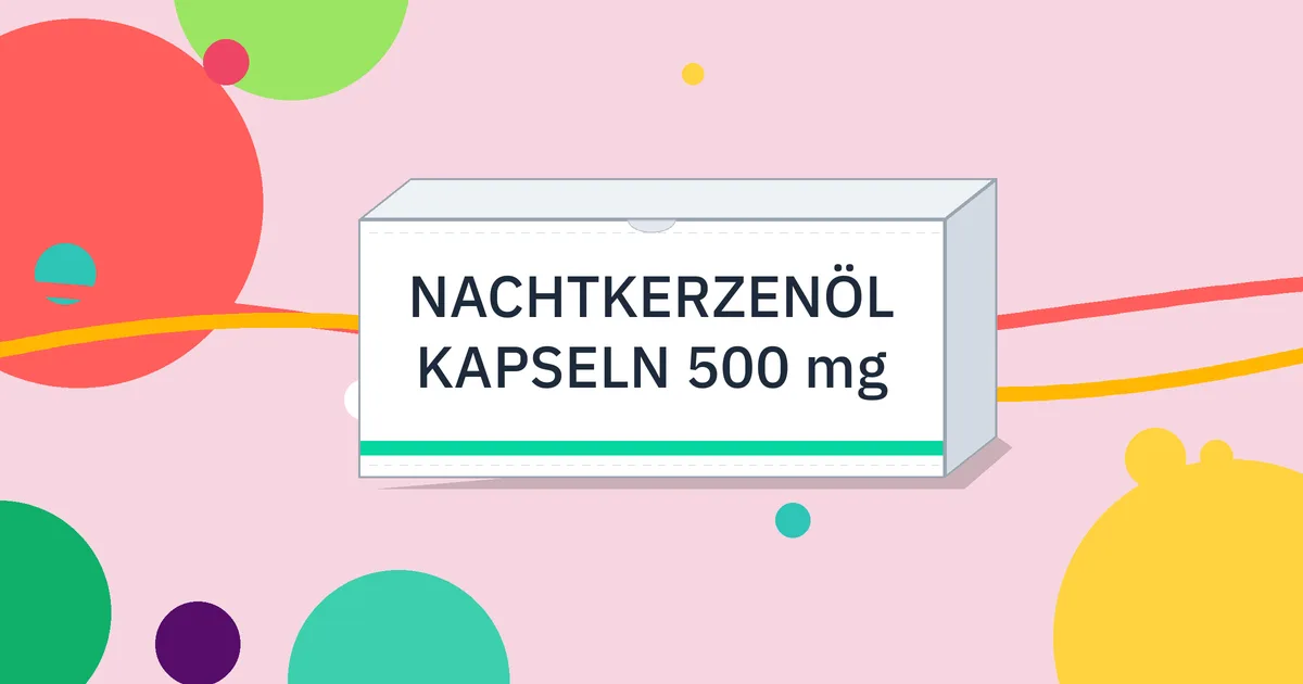 Symbolbild: Packung mit der Aufschrift NACHTKERZENÖL KAPSELN 500 mg (PZN 06466001) – Verfügbarkeit und Bezug in Apotheken in Frankfurt am Main
