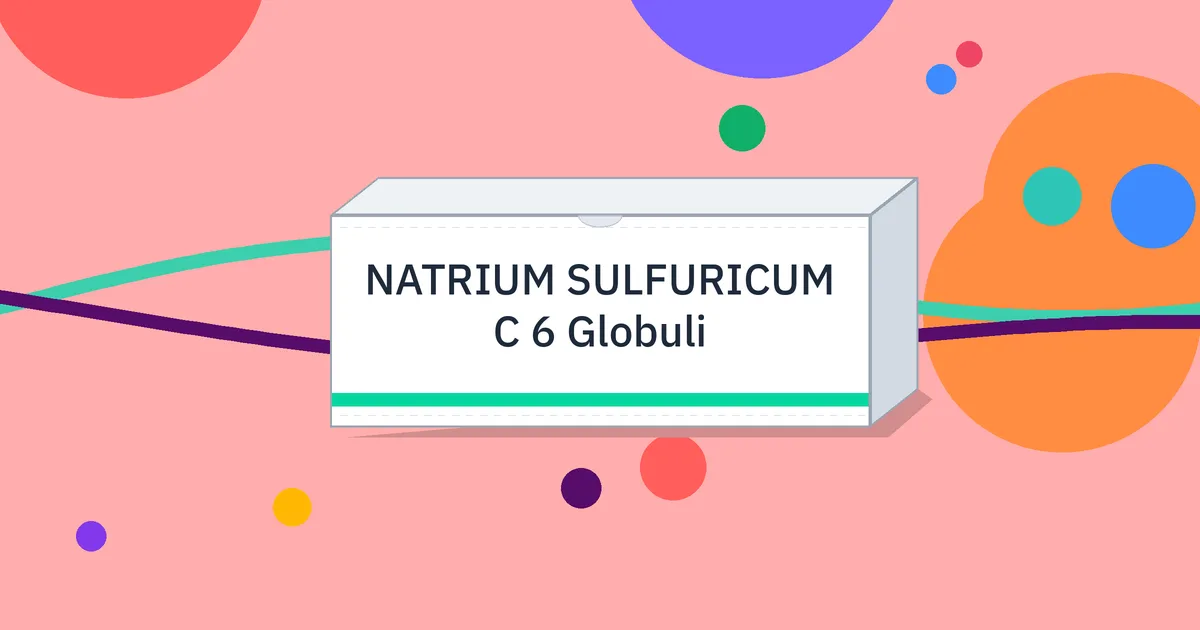 Symbolbild: Packung mit der Aufschrift NATRIUM SULFURICUM C 6 Globuli (PZN 04229165) – Verfügbarkeit und Bezug in Apotheken in Frankfurt am Main