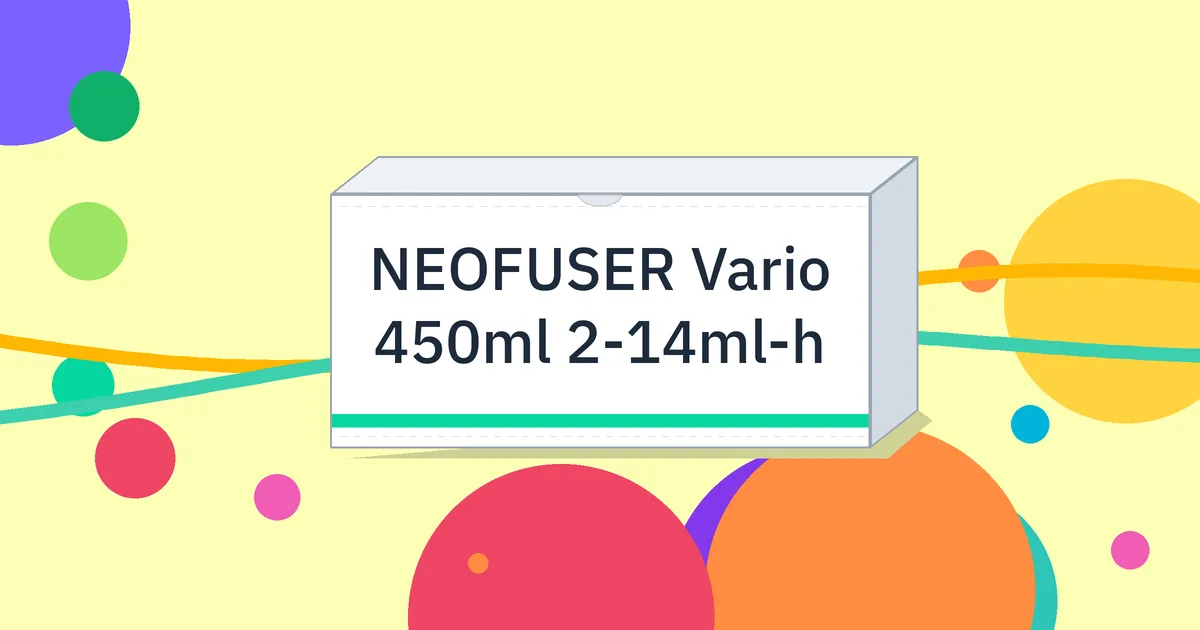 Symbolbild: Packung mit der Aufschrift NEOFUSER Vario 450ml 2-14ml-h (PZN 16512469) – Verfügbarkeit und Bezug in Apotheken in Frankfurt am Main