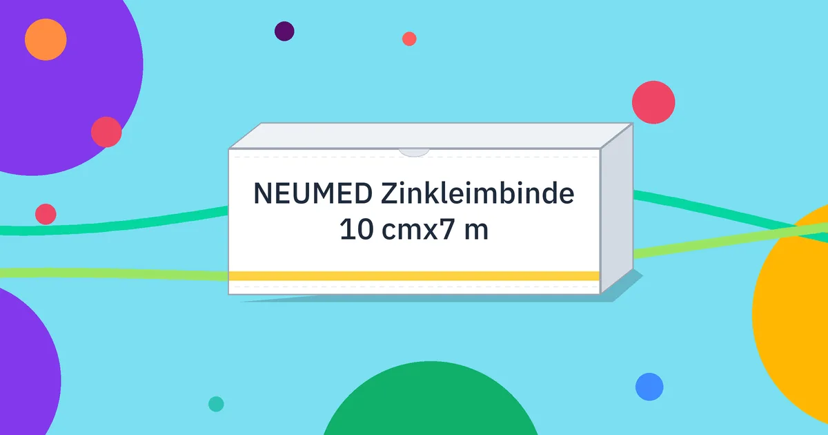 Symbolbild: Packung mit der Aufschrift NEUMED Zinkleimbinde 10 cmx7 m (PZN 10143516) – Verfügbarkeit und Bezug in Apotheken in Frankfurt am Main
