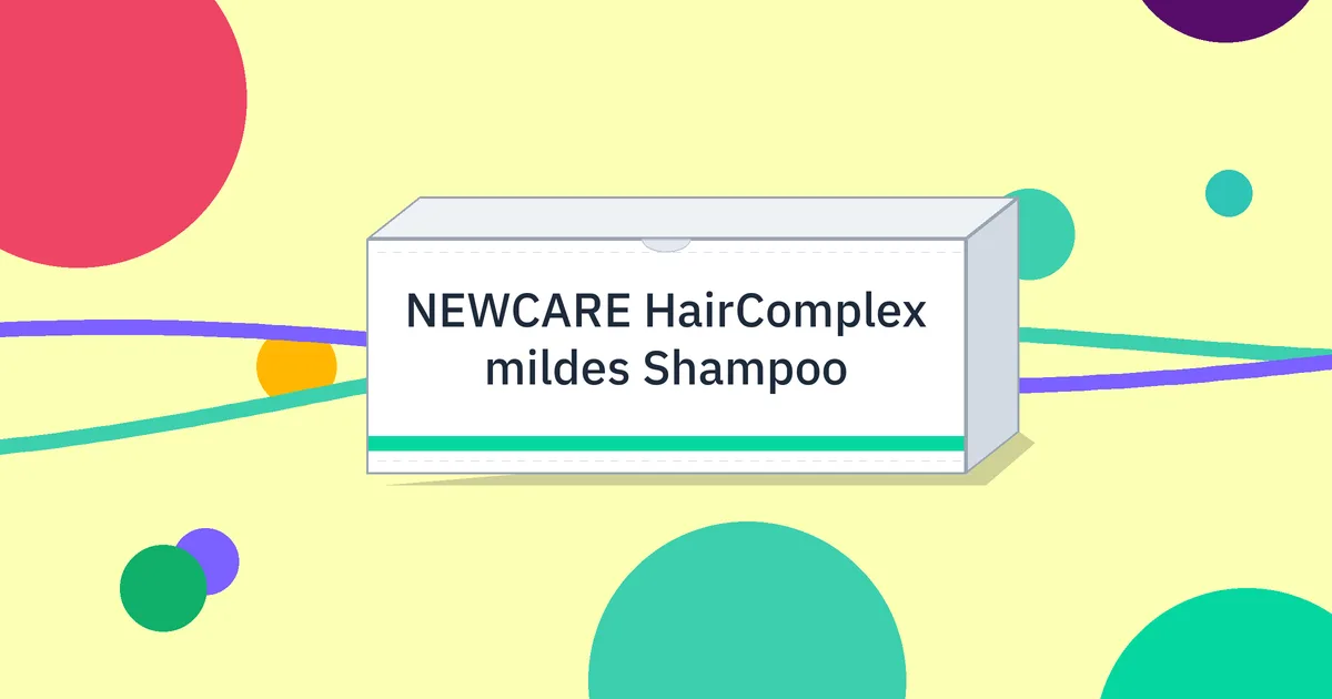 Symbolbild: Packung mit der Aufschrift NEWCARE HairComplex mildes Shampoo (PZN 15250122) – Verfügbarkeit und Bezug in Apotheken in Frankfurt am Main