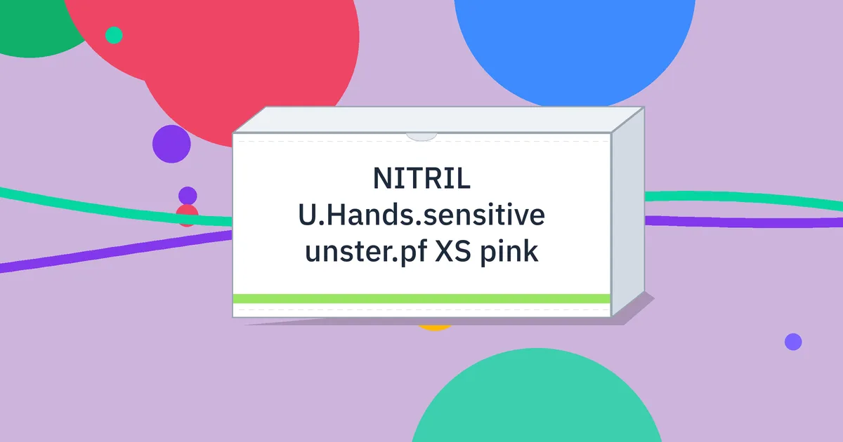 Symbolbild: Packung mit der Aufschrift NITRIL U.Hands.sensitive unster.pf XS pink (PZN 11307026) – Verfügbarkeit und Bezug in Apotheken in Frankfurt am Main