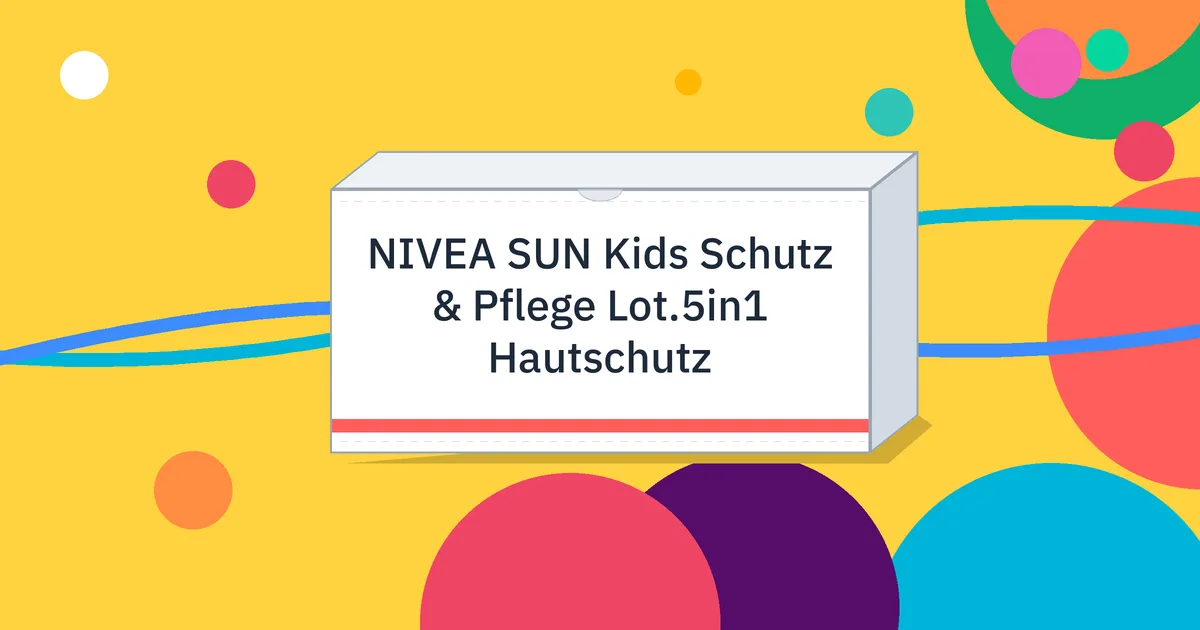 Symbolbild: Packung mit der Aufschrift NIVEA SUN Kids Schutz & Pflege Lot.5in1 Hautschutz (PZN 18206825) – Verfügbarkeit und Bezug in Apotheken in Frankfurt am Main
