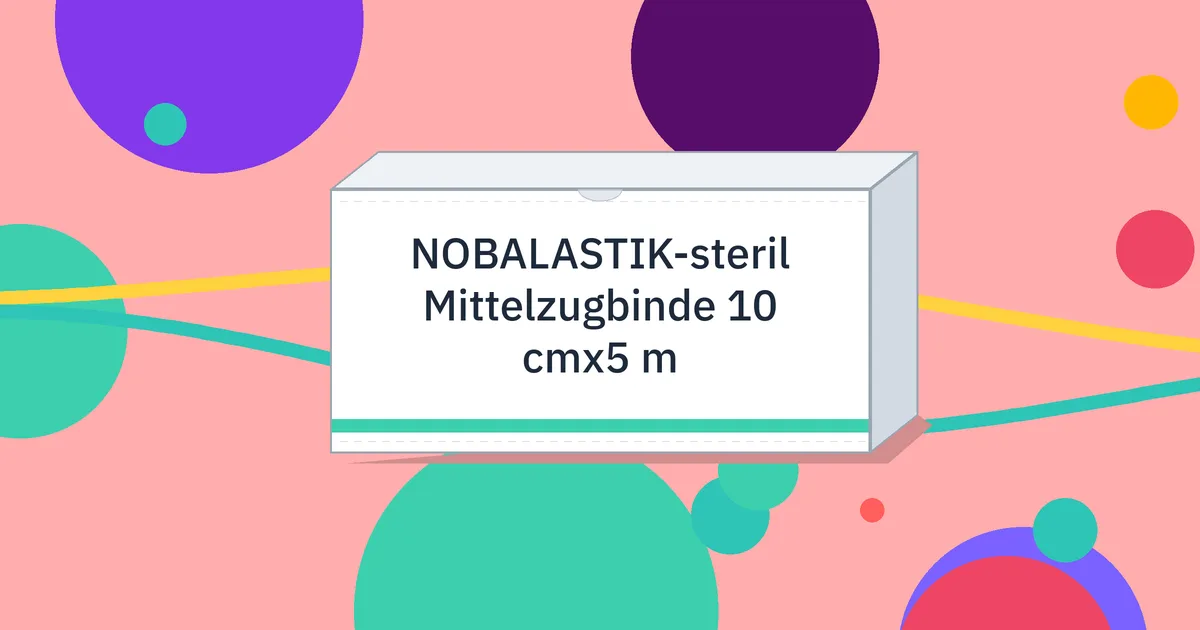 Symbolbild: Packung mit der Aufschrift NOBALASTIK-steril Mittelzugbinde 10 cmx5 m (PZN 07127732) – Verfügbarkeit und Bezug in Apotheken in Frankfurt am Main