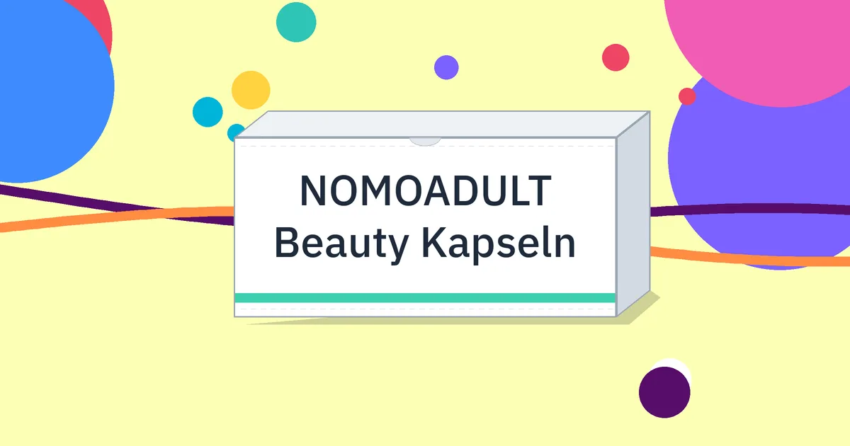 Symbolbild: Packung mit der Aufschrift NOMOADULT Beauty Kapseln (PZN 19421158) – Verfügbarkeit und Bezug in Apotheken in Frankfurt am Main