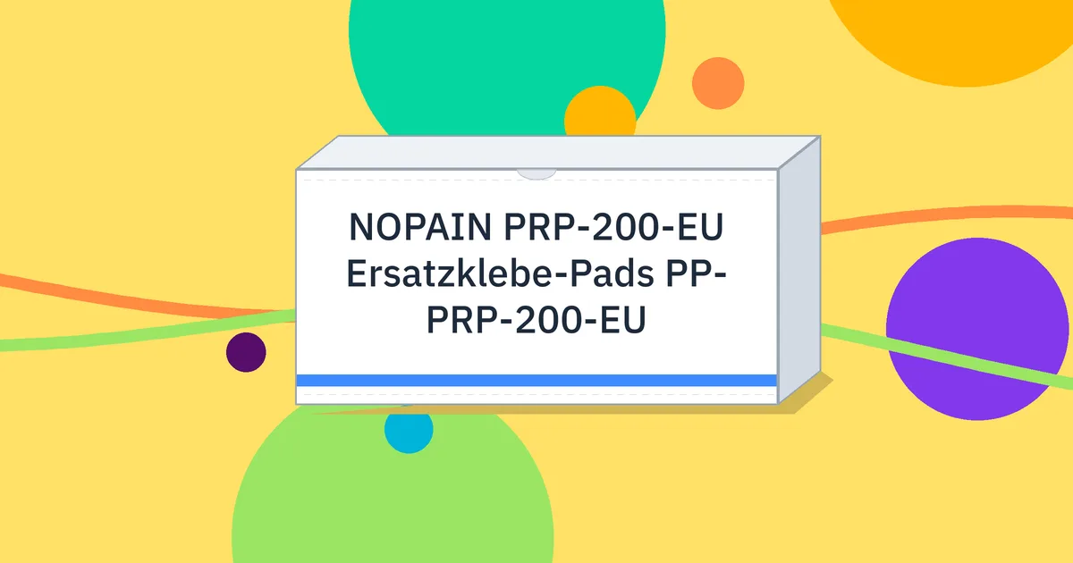 Symbolbild: Packung mit der Aufschrift NOPAIN PRP-200-EU Ersatzklebe-Pads PP-PRP-200-EU (PZN 05027073) – Verfügbarkeit und Bezug in Apotheken in Frankfurt am Main
