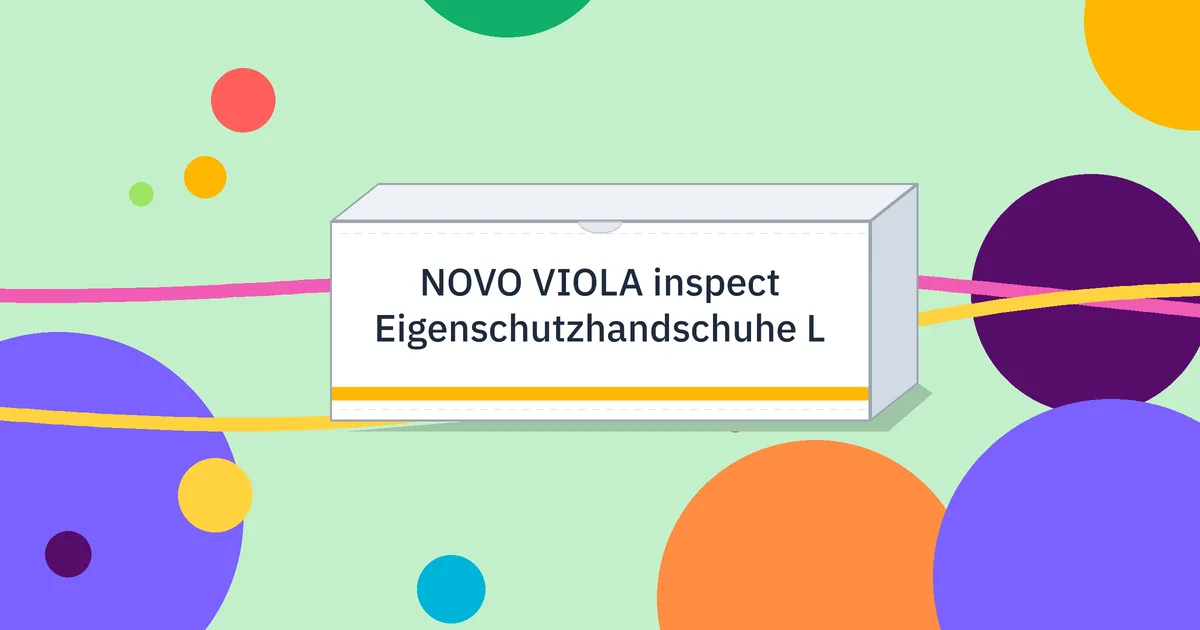 Symbolbild: Packung mit der Aufschrift NOVO VIOLA inspect Eigenschutzhandschuhe L (PZN 20837970) – Verfügbarkeit und Bezug in Apotheken in Frankfurt am Main