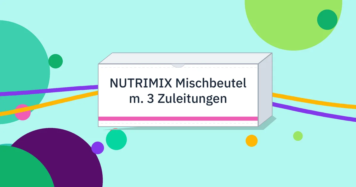 Symbolbild: Packung mit der Aufschrift NUTRIMIX Mischbeutel m. 3 Zuleitungen (PZN 02737408) – Verfügbarkeit und Bezug in Apotheken in Frankfurt am Main