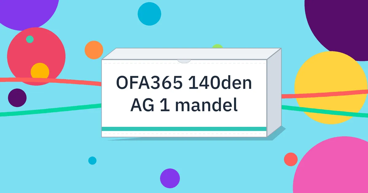 Symbolbild: Packung mit der Aufschrift OFA365 140den AG 1 mandel (PZN 16722907) – Verfügbarkeit und Bezug in Apotheken in Frankfurt am Main