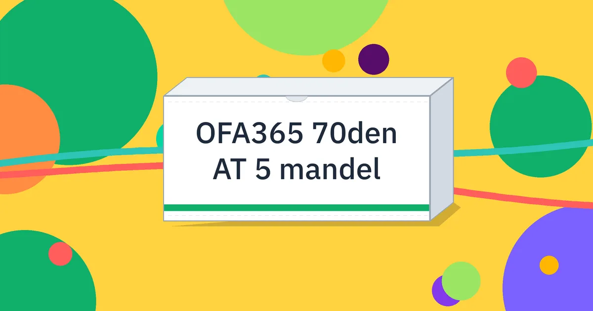 Symbolbild: Packung mit der Aufschrift OFA365 70den AT 5 mandel (PZN 16722617) – Verfügbarkeit und Bezug in Apotheken in Frankfurt am Main