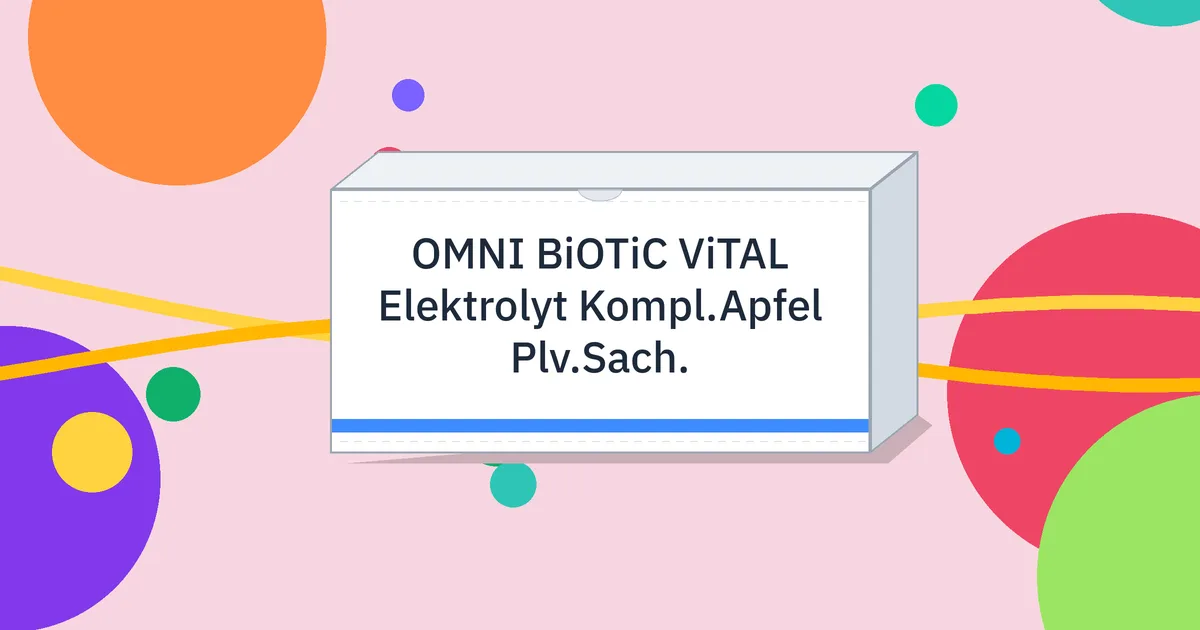 Symbolbild: Packung mit der Aufschrift OMNI BiOTiC ViTAL Elektrolyt Kompl.Apfel Plv.Sach. (PZN 20575501) – Verfügbarkeit und Bezug in Apotheken in Frankfurt am Main