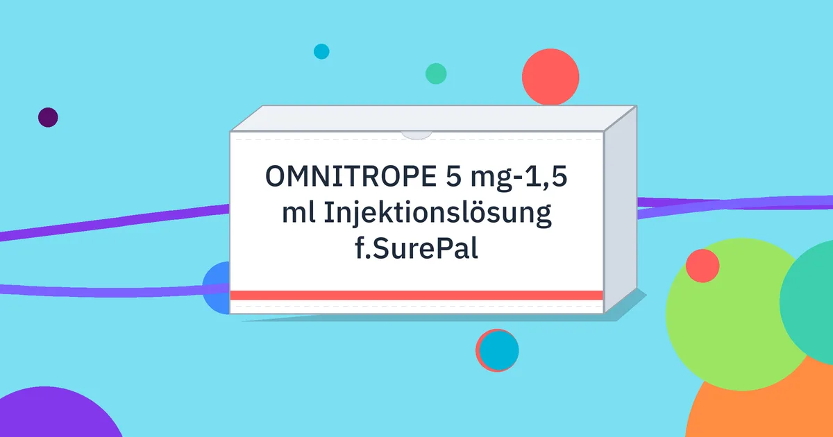 Symbolbild: Packung mit der Aufschrift OMNITROPE 5 mg-1,5 ml Injektionslösung f.SurePal (PZN 10073419) – Verfügbarkeit und Bezug in Apotheken in Frankfurt am Main