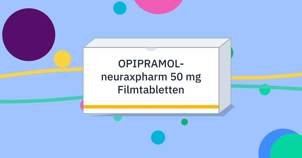 Symbolbild: Packung mit der Aufschrift OPIPRAMOL-neuraxpharm 50 mg Filmtabletten (PZN 03480035) – Verfügbarkeit und Bezug in Apotheken in Frankfurt am Main