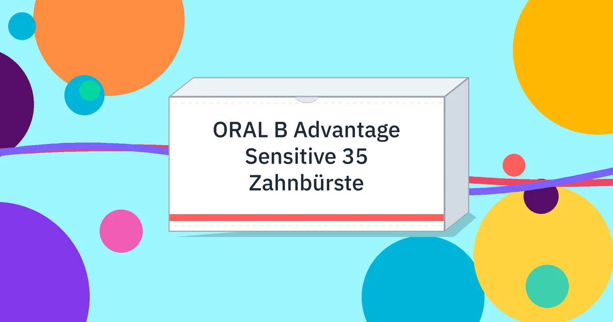 Symbolbild: Packung mit der Aufschrift ORAL B Advantage Sensitive 35 Zahnbürste (PZN 03823021) – Verfügbarkeit und Bezug in Apotheken in Frankfurt am Main