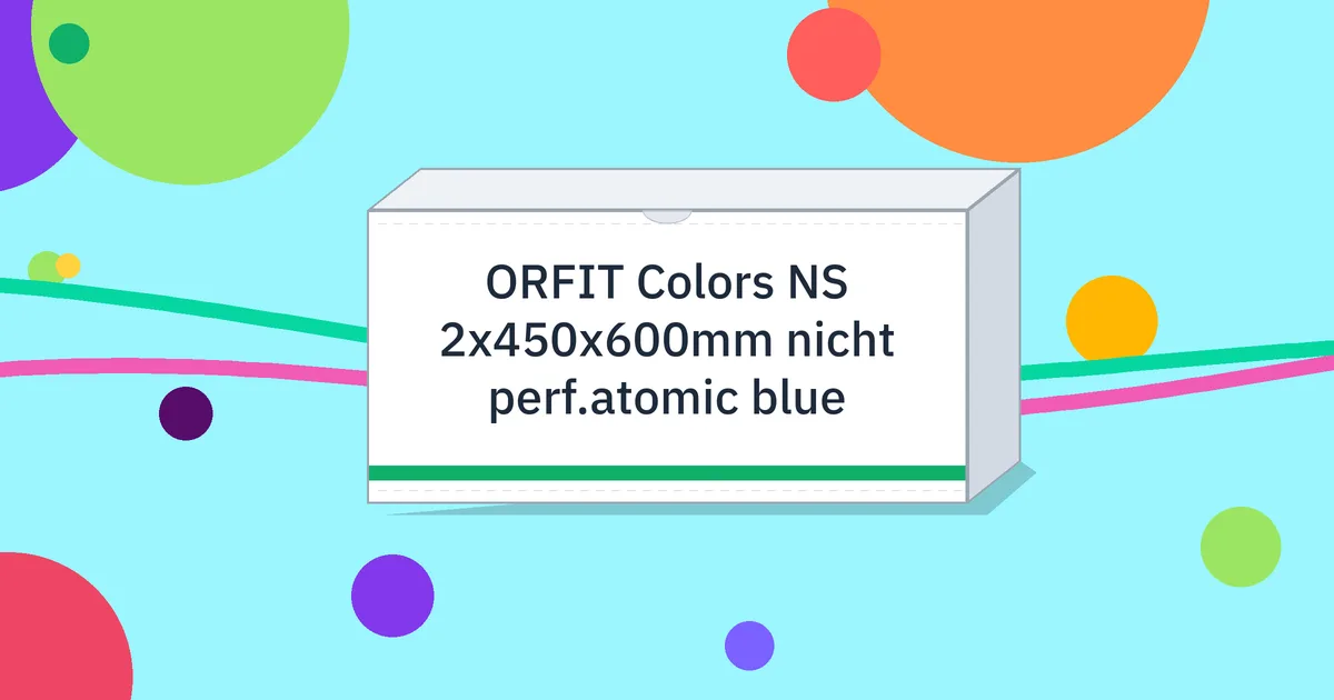 Symbolbild: Packung mit der Aufschrift ORFIT Colors NS 2x450x600mm nicht perf.atomic blue (PZN 19396756) – Verfügbarkeit und Bezug in Apotheken in Frankfurt am Main