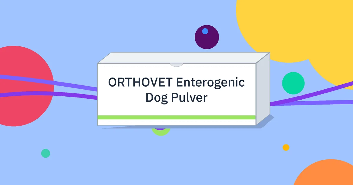 Symbolbild: Packung mit der Aufschrift ORTHOVET Enterogenic Dog Pulver (PZN 14320174) – Verfügbarkeit und Bezug in Apotheken in Frankfurt am Main