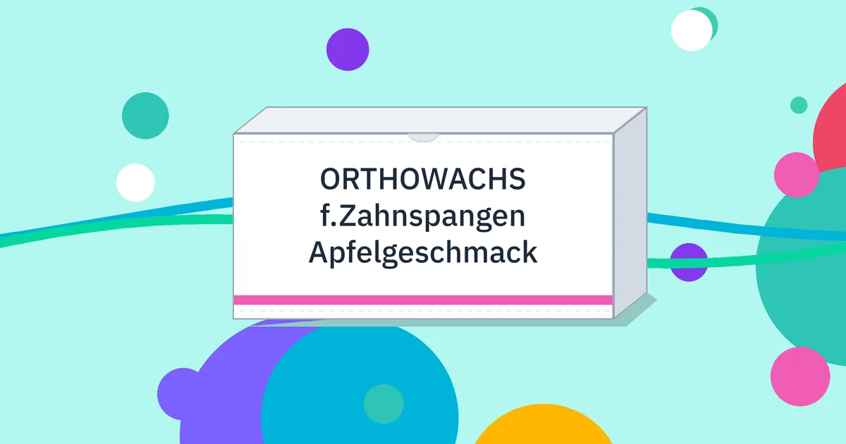 Symbolbild: Packung mit der Aufschrift ORTHOWACHS f.Zahnspangen Apfelgeschmack (PZN 15200207) – Verfügbarkeit und Bezug in Apotheken in Frankfurt am Main