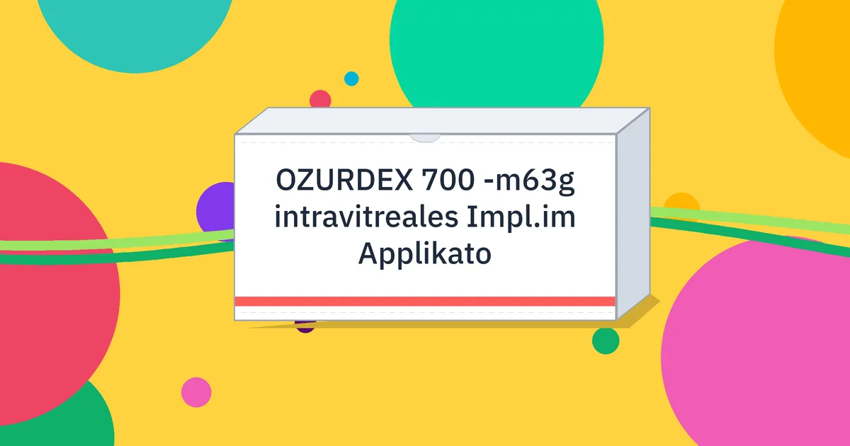 Symbolbild: Packung mit der Aufschrift OZURDEX 700 -m63g intravitreales Impl.im Applikato (PZN 16334200) – Verfügbarkeit und Bezug in Apotheken in Frankfurt am Main