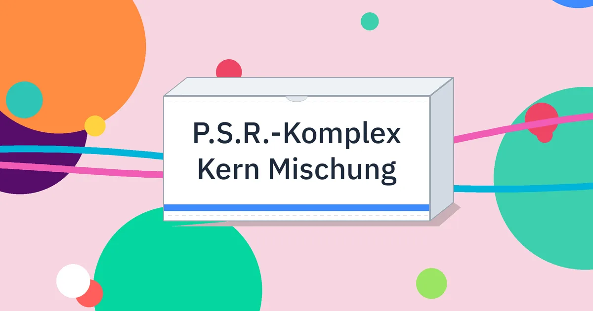 Symbolbild: Packung mit der Aufschrift P.S.R.-Komplex Kern Mischung (PZN 00324978) – Verfügbarkeit und Bezug in Apotheken in Frankfurt am Main
