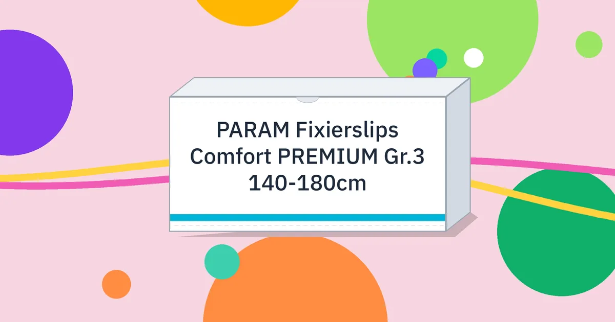 Symbolbild: Packung mit der Aufschrift PARAM Fixierslips Comfort PREMIUM Gr.3 140-180cm (PZN 01408648) – Verfügbarkeit und Bezug in Apotheken in Frankfurt am Main